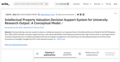 Intellectual Property Valuation Decision Support System For University
