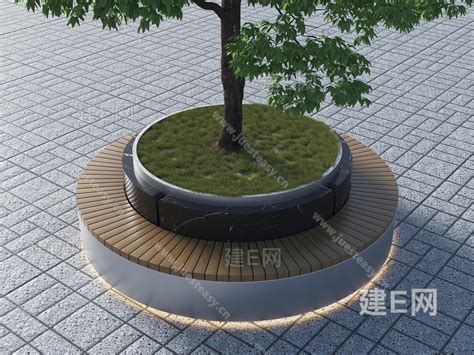 现代景观树池座椅模型su模型下载 Id112938723 建e室内设计网