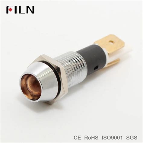 필름 금속 파일럿 램프 표시 등 10mm 빨간색 노란색 파란색 녹색 흰색 12v 220v Led 전문가용 조명