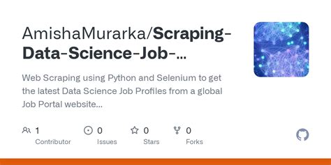 Github Amishamurarkascraping Data Science Job Profiles From Monster