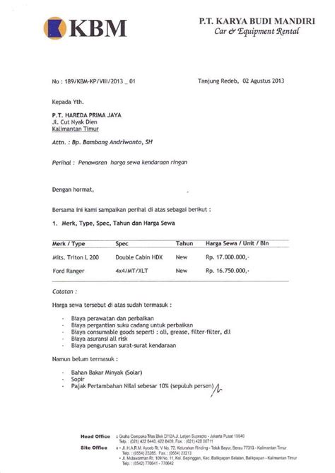 Top Contoh Surat Penawaran Rental Mobil 64 Untuk Ide Desain Surat