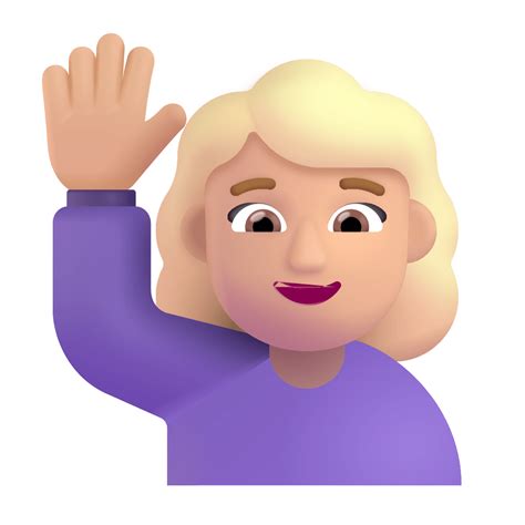 Woman Raising Hand 3d Medium Light Icon Fluentui Emoji 3d Iconpack Microsoft