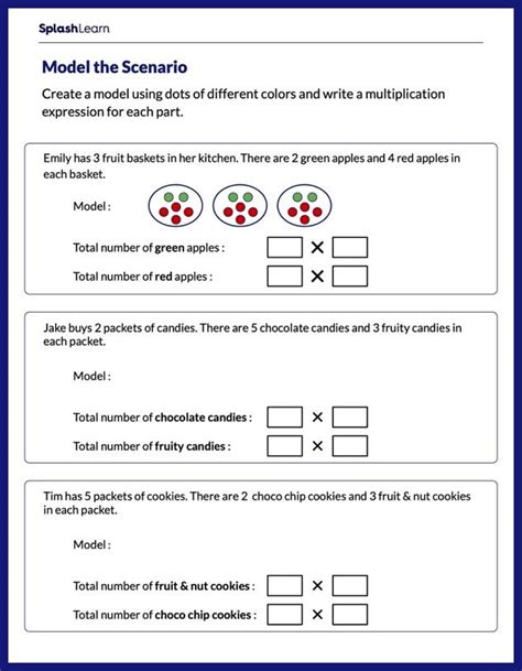 Model The Multiplication Scenarios Math Worksheets Splashlearn