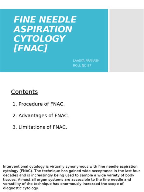Fine Needle Aspiration Cytology Fnac Pdf Cytopathology Clinical