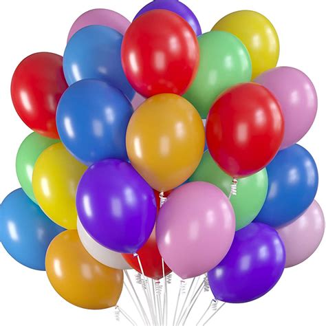 Mioparty™ Party Balloons 12 Inch Assorted Color Balloons With White Ribbon For Party Decoration