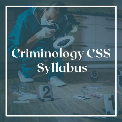 Criminology Css Syllabus And Importance Of Css Criminology