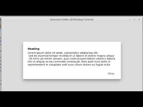 JavaFx JFoenix Tutorial JFXDialog For Material Design Dialog YouTube