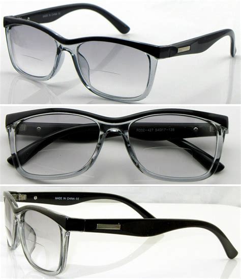 Light Tinted Bifocal Reading Glasses Selection Unisex Stylish Metal Or