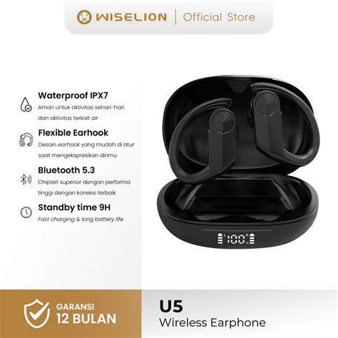 Jual Wiselion True Wireless Bluetooth Earphone Earbuds Tws U5 Shopee