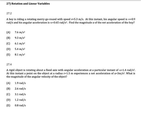 Solved Rotation And Linear Variables A Boy Is Chegg