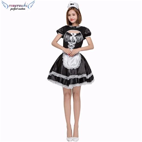 Halloween New Sexy Lace Bar Waitress Service Maid Dress Stage Costume