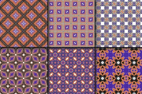 원활한 Geomteric 패턴의 집합입니다 벡터 일러스트입니다 손으로 그린 랩 벽지 커버 패브릭 피복 섬유 디자인 0명에 대한