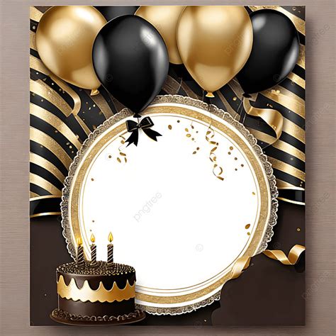 3차원 생일 축하합니다 와 Ballon 검정 배경 골든 블랙 풍선 디자인 장식적인 황금색 검정색 풍선 디자인 생일 풍선
