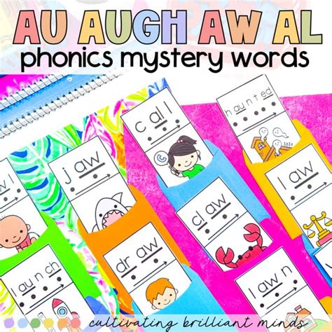 Au Augh Aw Al Mystery Words Literacy Center Self Checking Science Of