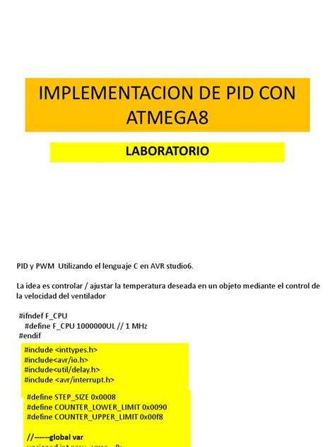 Implementacion De Pid Con Atmega8 Pdf Ciencia De Sistemas Teoría