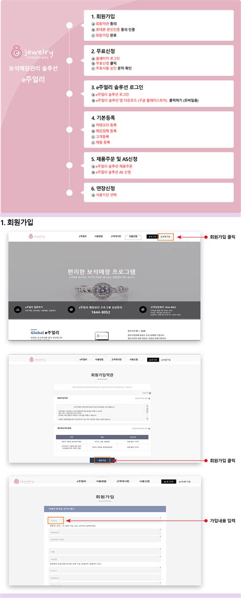 회원가입 귀금속 매장관리 E주얼리