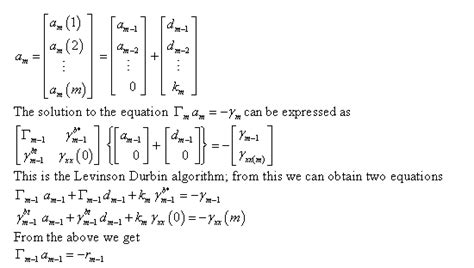 Solved Determine A Levinson Durbin Recursive Algorithm For Solving