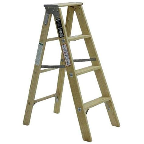Michigan Ladder 6 Ft Type Ia Wood Step Ladder Extra Heavy Duty Pine