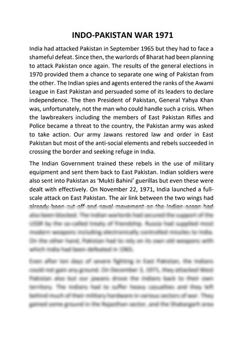 Solution Indo Pak War 1971 Studypool