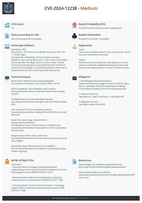 Vulns Space On Linkedin Cve Cybersecurity Infosec Vulnerability Technews Ai Automation