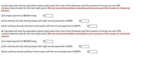 Solved A Calculate And Rank The Equivalent Values Eight Chegg Com