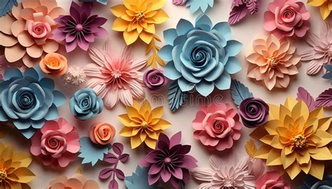 Abstract Floral Pattern In Multi Colored Wallpaper Design Generated By