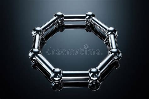 Metallic Octagonal Structure Reflecting On A Dark Surface Highlights