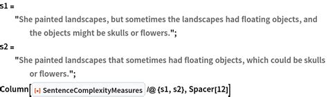 Sentencecomplexitymeasures Wolfram Function Repository