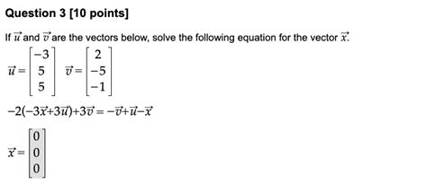 Solved If U And V Are The Vectors Below Solve The Following Chegg