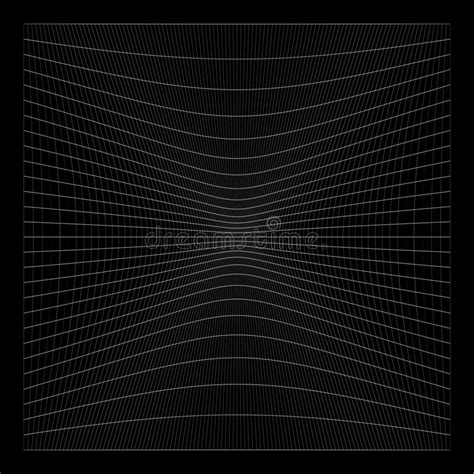 Grid Mesh Grating Trellis Wireframe With Distortion Deformation