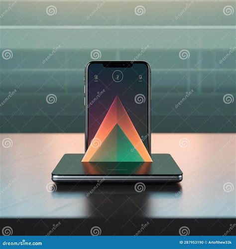 Abstract Mobile UI Design On Sleek Black Glass Table Stock Illustration Illustration Of