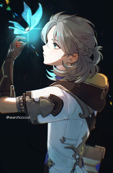 Albedo And Crystalfly Genshin Impact Drawn By Sawamura Sachi Ko Danbooru