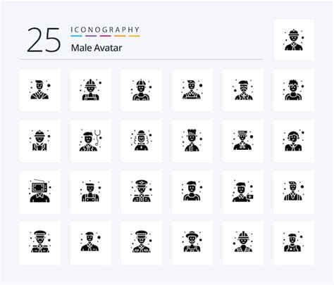 Free Vector Male Avatar 25 Solid Glyph Icon Pack Including Professor