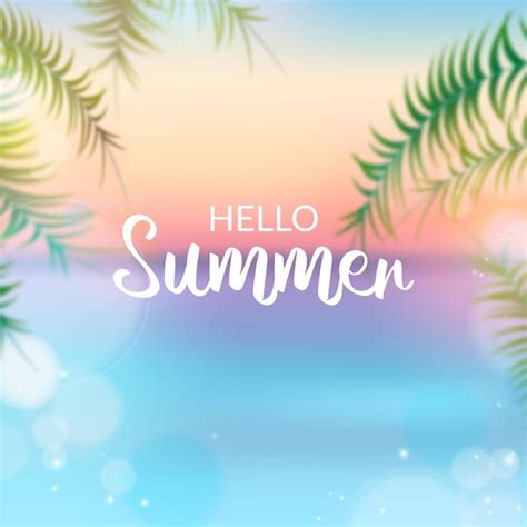 Free Vector Blurred Hello Summer Theme