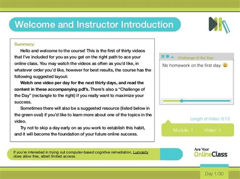 1 Ace Your Online Class Welcome And Instructor Introduction