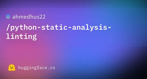 Ahmedhus Python Static Analysis Linting At Main