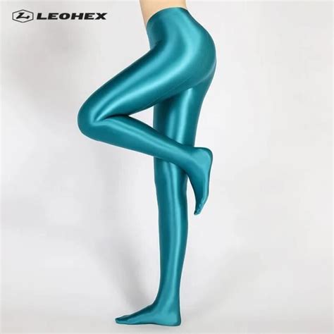 Pantalon De Sport LEOHEX Collants Opaques Brillants En Spandex Pour
