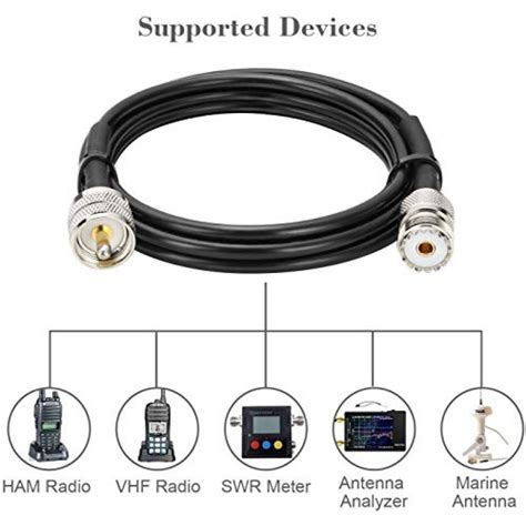 Pl 259 Uhf Cb Coax Cable 10ft Et Rg58 Pl 259 Uhf Male To So239 Female