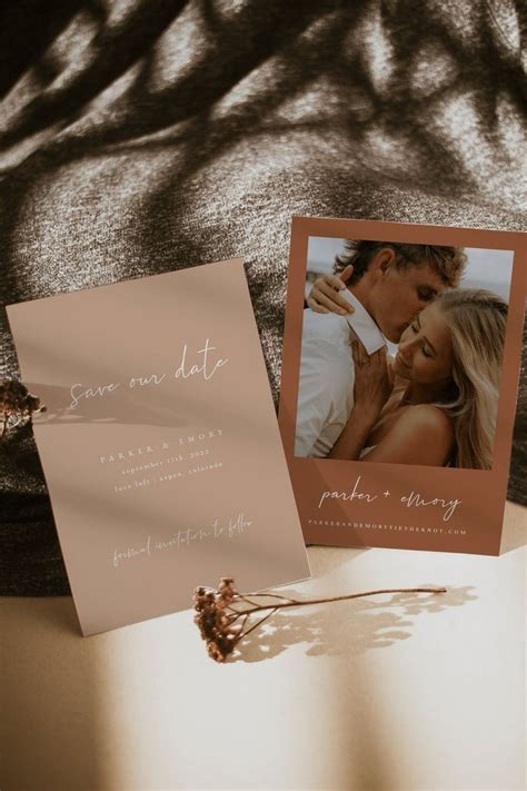 Bohemian Save The Date Template Wedding Save The Date With Photo