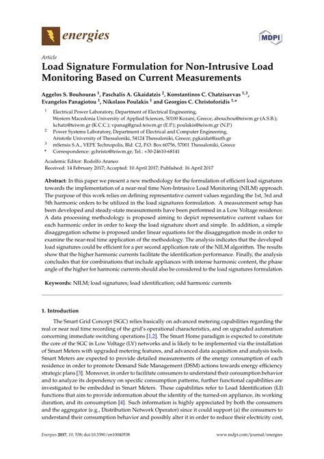 pdf load signature formulation for non intrusive load monitoring based on current measurements