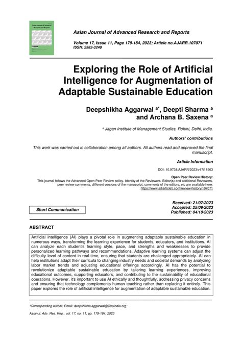 (PDF) Exploring the Role of Artificial Intelligence for Augmentation of ...