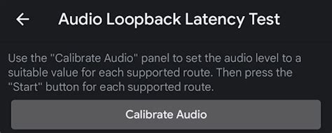Audio Loopback Calibration Panel Android Open Source Project