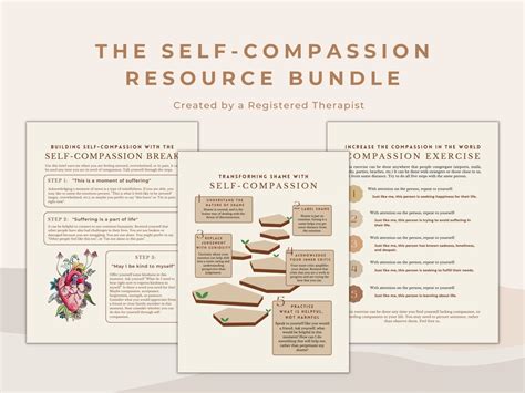 Self Compassion Resource Bundle Mental Health Worksheets Pdf Etsy