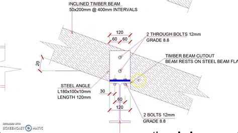 Inclined Timber Beam Supported On Top Of Steel Beam Youtube