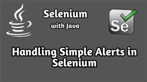 How To Handle Simple Alerts In Selenium Selenium Beginner Tutorial Youtube