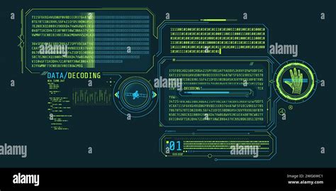 Hud Interface Design For Decoding Satellite Signals Stock Vector Image