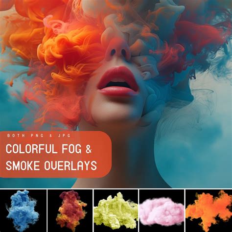 25 Colored Smoke Overlays Smoke Bomb Overlays Digital Texture For