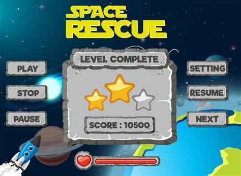 Space Game Background Template And Elements 11417400 Vector Art At Vecteezy