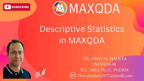 42 Descriptive Statistics In Maxqda Dr Dhaval Maheta Youtube