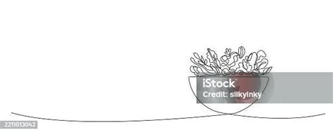 라인 아트 샐러드 그릇 그림 연속 윤곽선 곡선 스케치 낙서 신선한 야채 음식 식물 패턴 벽지 건강한 식습관 한 줄 샐러드 채식주의 식단 비타민 유기농 식품 상징 한붓그리기에